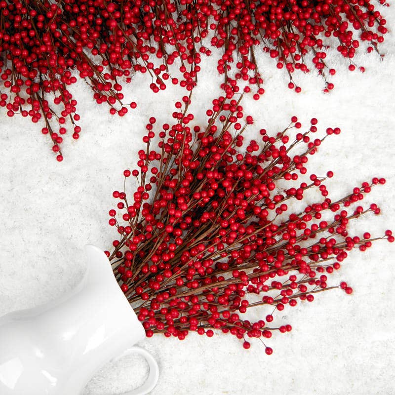 22" Red Artificial Berry Stem – Assimilation Artistry